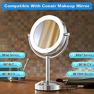 Glooglitter Replacement LED Bulbs Compatible with Conair Makeup Mirror, E12 Candelabra Base T20 Light Bulbs, 2W 120V Replacement Bulbs Compatible with Conair Lighted Makeup Mirror - 2 Clear 2 Blue