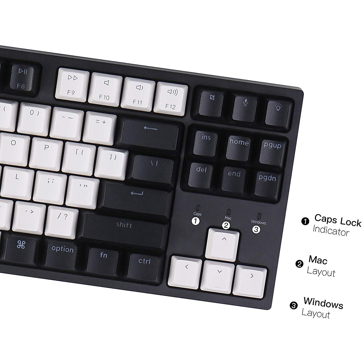 Keychron C1 87 Key TKL Wired Mechanical Keyboard for Mac Windows, 80% Layout Gateron Brown Switch White LED Backlit Double-Shot ABS Keycaps, USB-C Gaming Keyboard for Gamer/Typists/Office