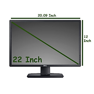 Dell P2212HB Full HD 22 inch LED Backlit Monitor, 1080p at 60 Hz, VGA & DVI, USB 2.0 Downstream, USB 2.0 Upstream, 16.7 Million Colors, 178 Degree Viewing Angle, 60/80 Refresh Rate (Renewed)