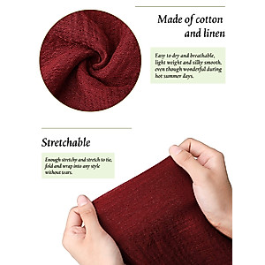 Geyoga 6 Pcs Women Scarf Shawl Hijab Scarfs Cotton Blend Crinkle Scarf Wrap Head Scarf for Seasons(Classic Colors)