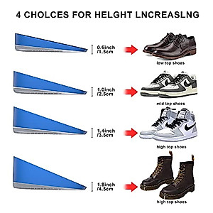 Correct-Position Height Increase Insoles, Heel Cushion Inserts, Heel Lift Inserts for Leg Length Discrepancies (Blue, 1.8" Height)
