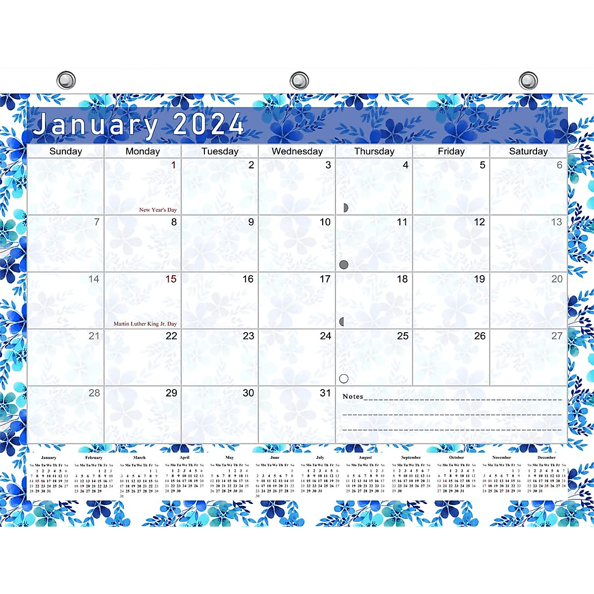 2023-2024 Calendar 16 Months Student Calendar/Planner for 3-Ring Binder, Desk, or Wall -v022
