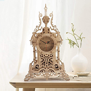 nicknack 3D Wooden Puzzle for Adults, Model Building Puzzle - Tower Clock, Light