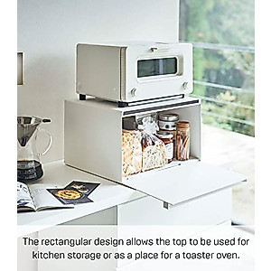 Yamazaki Home Bread Box Kitchen Counter Container Holder | Steel | Food Storage, One Size, White