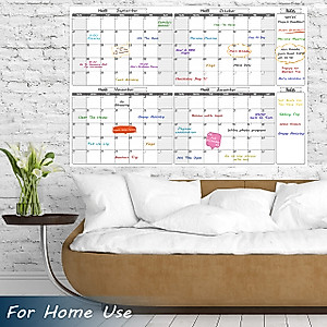 Large Dry Erase Calendar for Wall - Undated 4 Months Wall Calendar, Dry Erase Calendar, 52" x 36", Yearly Wall Calendar Dry Erase for Office, Home