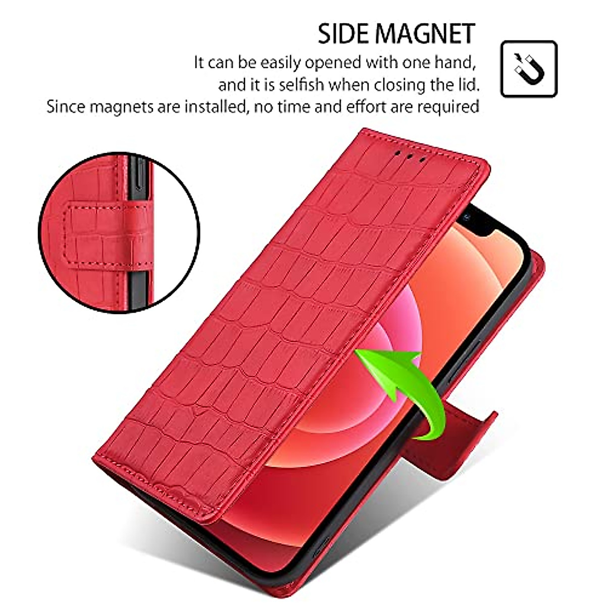 Fansipro Wallet Folio Case for Oppo Reno 2 F, Premium PU Leather Slim Fit Cover for Reno 2 F, 3 Card Slots, Portable, Red
