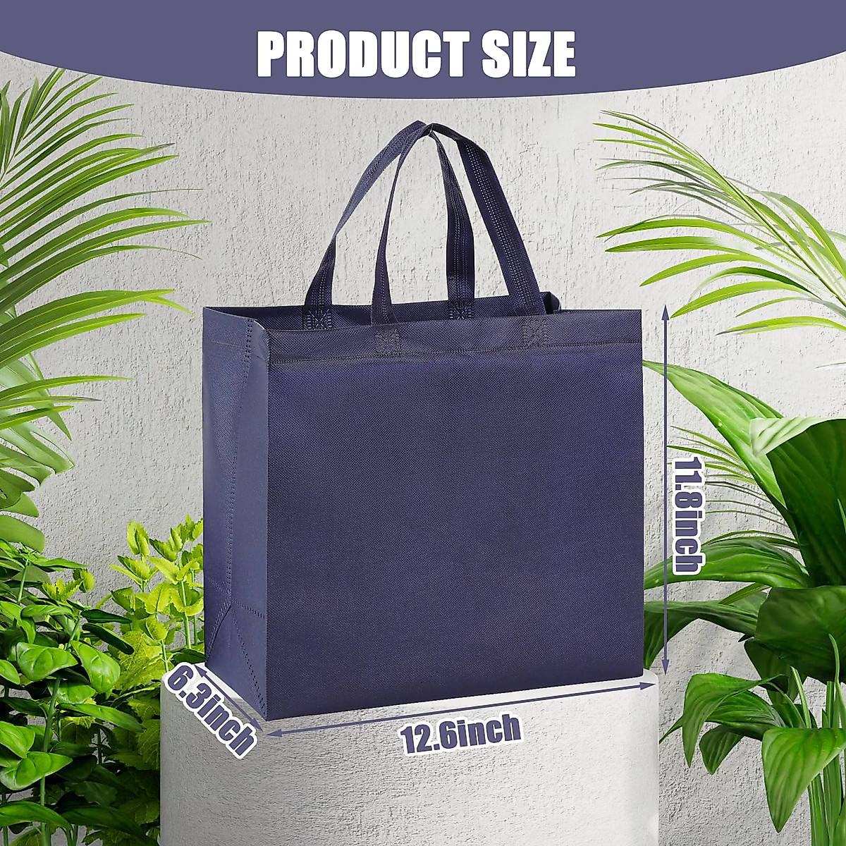 50Pcs Reusable Non Woven Shopping Bags Reusable Totes Foldable Bag Bulk with Handles Large Reusable Shopping Bags for Boutiques
