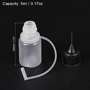 MECCANIXITY Needle Tip Bottle Precision Plastic Applicator Dropper Bottles with 6 Colors Cap for DIY, Cleaning, Repair, Liquids, 5ml, 12 Pack