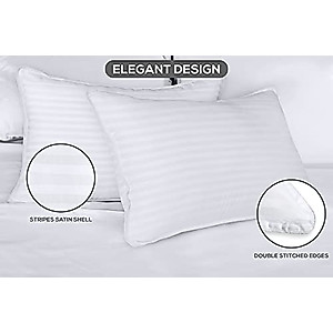Utopia Bedding 1 Full Size Quilted Fitted Premium Mattress Pad with 2 Pack Queen Size Bed Pillows for Sleeping (White)