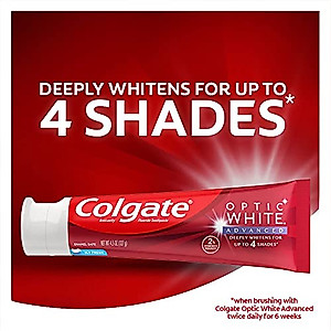 Colgate Optic White Advanced Hydrogen Peroxide Toothpaste Pack, Teeth Whitening Toothpaste, Enamel-Safe Hydrogen Peroxide Formula, Helps Remove Tea, Coffee, and Wine Stains, Icy Fresh, 3 Pack, 3.2 oz