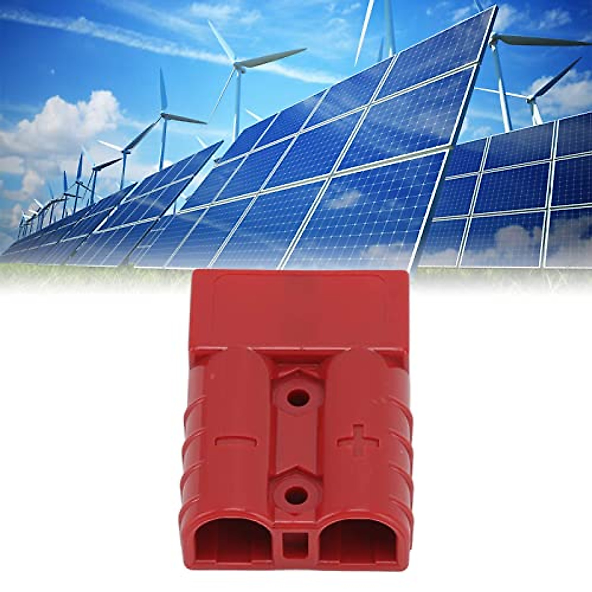 Gonetre 50a 600v Plug 50a 600v Plug 50a 600v Connector Double Pole High Current Power Supply Plug Connector for Solar Panel Dual Battery System Grey (Red)
