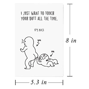 Cute Anniversary Card,Romantic Card,Funny Touch My Butt Love Cards,Naughty Card for Her BF GF