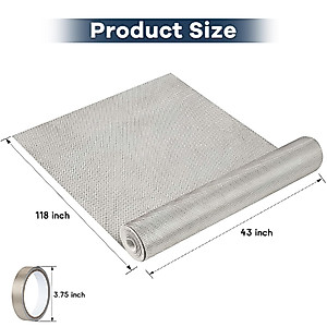 Faraday Fabric 43” x 118”, Military Grade Blocking Cloth Shielding, Conductive Material Cover for WiFi, Cell, Bluetooth, RFID, EMP Protection with Faraday Tape