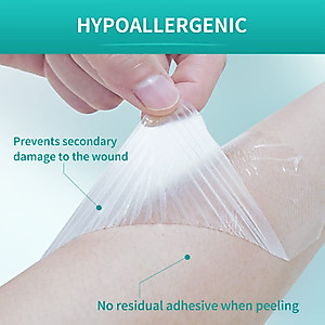 Dimora Transparent Film Dressing 50 Packs, Waterproof Adhesive Clear Bandages 4 in x 5 in, Wound Cover for IV Shield, Tattoo Aftercare Bandage(FSA/HSA Approved))