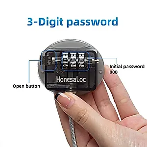 HonesaLoc Refrigerator Lock Combination, Coded Fridge Lock Freezer Child Safety Lock Door Lock with 3M Strong Adhesive, Baby Proofing Drawer Door Lock, No Keys Need - Grey