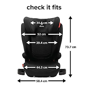 Diono Monterey 4DXT Latch, 2-in-1 High Back Booster Car Seat with Expandable Height, Width, Advanced Side Impact Protection, 8 Years 1 Booster, Black