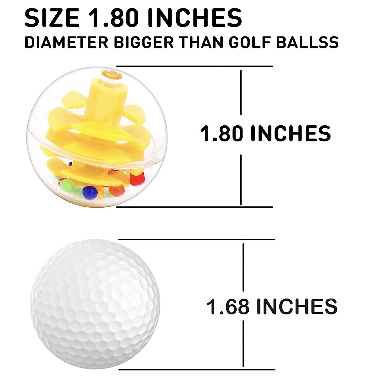 Activity Rattle Balls. 6 Ball Drop Replacement Balls for Baby and Toddlers, Clear Plastic Durable. Ball Ramp Toy Ball Extras.