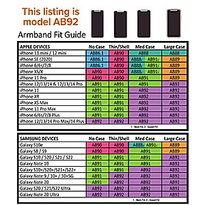 Tune Belt AB92 Cell Phone Running Armband Holder Case for iPhone 14 Pro Max, 14 Plus, 11/12/13 Pro Max, 11/XR/XS Max and Galaxy Note/Plus/Ultra (Extra Depth fits Large Case) - Black