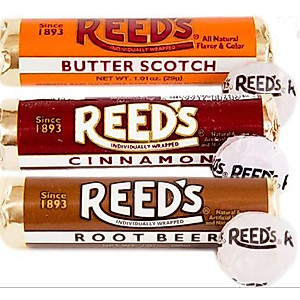 Reeds Hard Candy Rolls- 6ct- 2 Root Beer, 2 Cinnamon, & 2 Butterscotch