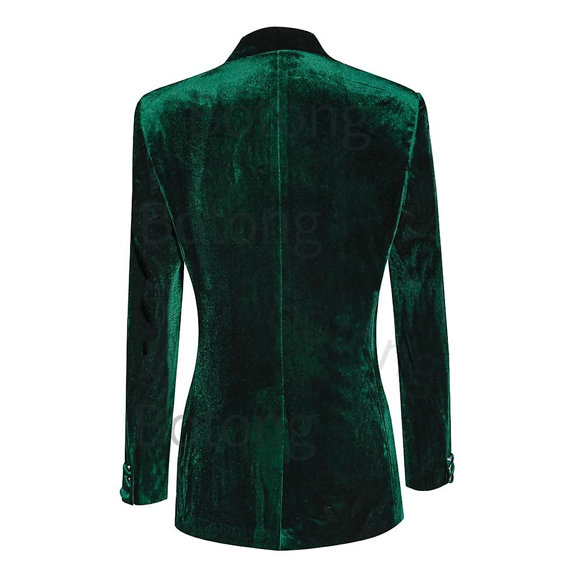 Botong Women's 2 Piece Velvet Suit Office Work Suit Notch Lapel Double Breasted Blazer Pants Business Suit Set Dark Green XL