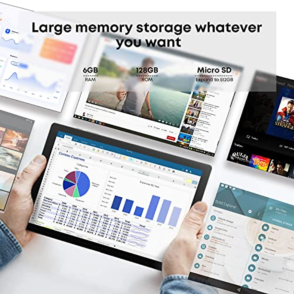 CHUWI Android 11 Tablet 10.1 Hipad X, 6GB RAM 128GB ROM Tablets, 512G Expand, 4G LTE Unlocked | Octa-Core | 8+5MP Camera | 7000mAh | 1920 * 1200 | BT 5.0 | 2.4+5G WiFi | GPS | TF Card