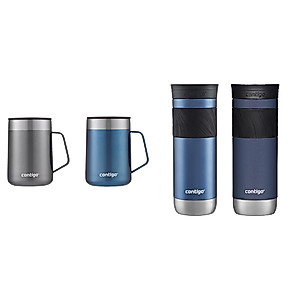 Contigo Stainless Steel Travel Mugs with Splash-Proof Lids (14oz & 20oz) | Keep Drinks Hot up to 7 Hours or Cold up to 18