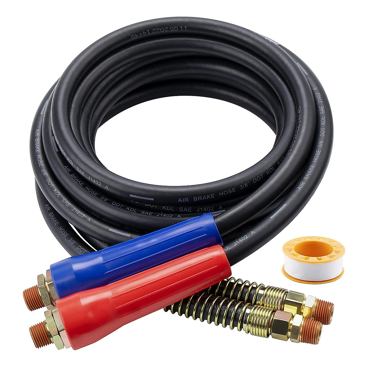 YiaChuii 15 FT Air Line Hose Assembly Set Straight Heavy Duty Air Power Hoses for Trailer Truck Tractors Parts