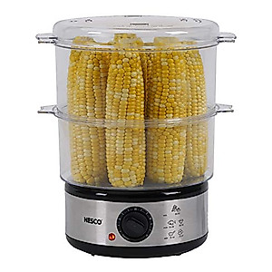 Nesco ST-25F, Food Steamer, 5 quart, 400 watts, Black/Clear