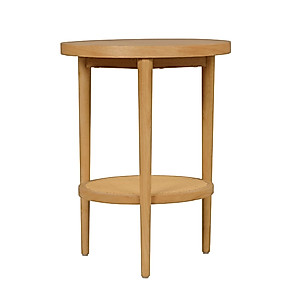 Nathan James Sonia Round Modern Side Accent or End Living Bedroom and Nursery Room, 1 Table, Light Brown Wood