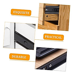 OSALADI Heavy Duty Slide Rails 2 Pairs Keyboard Track Computer Desk Accessories Ball Bearing Silent Keyboard Slide Out Keyboard Drawer Under Desk Slide Black Steel Drawer Guide Slide