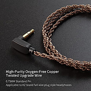 KZ CCA 2PIN IEM Earphone Cable, 4 Core High-Purity Copper Twisted IEMs Replacement Cable, Earbud Headphone Replacement Copper Extension Cable for KZ ZST ZSTX EDX ES4 AS10 CCA C10 C16 TRN V80 V90