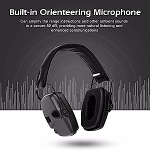 Tosuny Electronic Shooting Earmuff, 22dB Noise Reduction Sport Sound Amplification Ear Defender, Foldable Ear Protection Hunting Earmuff with Microphone, Ideal for Shooters, Hunters(Black)