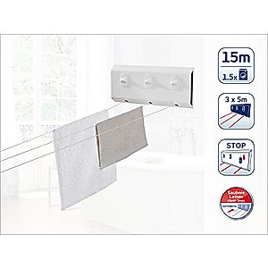 Leifheit Rollfix 150 Longline Airer, 3 Lines x 5 m, White