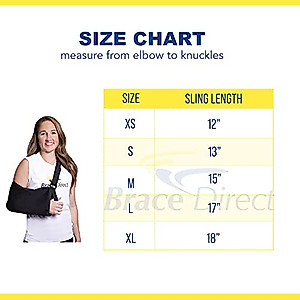Brace Direct Arm Sling- Immobilize Arm and Shoulder- Cast Support, Post Surgery, Arm, Wrist & Hand Injury, Fractures, Sprains & Strains- Left or Right Arm