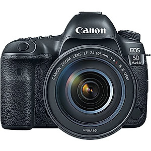 Camera Bundle for Canon EOS 5D Mark IV DSLR Camera w/ 24-105mm USM Lens + Digital TTL Flash, Backpack, 128GB High Speed Memory Card, Extra Battery + Professional Bundle (Renewed)