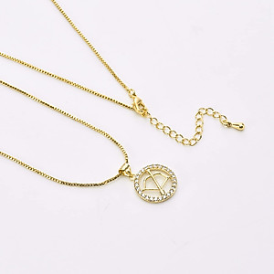 CharmJewelry 12 Constellation 18K Pendant Twelve zodiac logo gold jewelry Original Female 18K Light Luxury Fairy wind box Zai chain Zircon rhinestone pendant souvenir gift(Taurus)