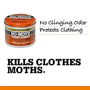 Reefer-Galler NO MOTH Closet Hanger, Kills Clothes Moths, Carpet Beetles, Eggs & Larvae, 3 Pack