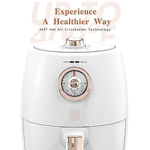 Dragonball 2 Qt Air Fryer, Small Air Fryer For Convenience, Retro Design, Nonstick, Dishwasher-Safe Basket, White Air Fryer With Adjustable Temperature Control, 60 Minute Timer Mini Air Fryer, White.