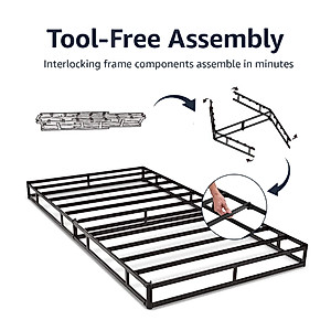 Amazon Basics Smart Box Spring Bed Base, 7-Inch Mattress Foundation - Queen Size, Tool-Free Easy Assembly