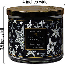 White Barn Bath and Body Works, 3-Wick Candle w/Essential Oils - 14.5 oz - 2020 Holidays Scents! (Mahogany Teakwood)