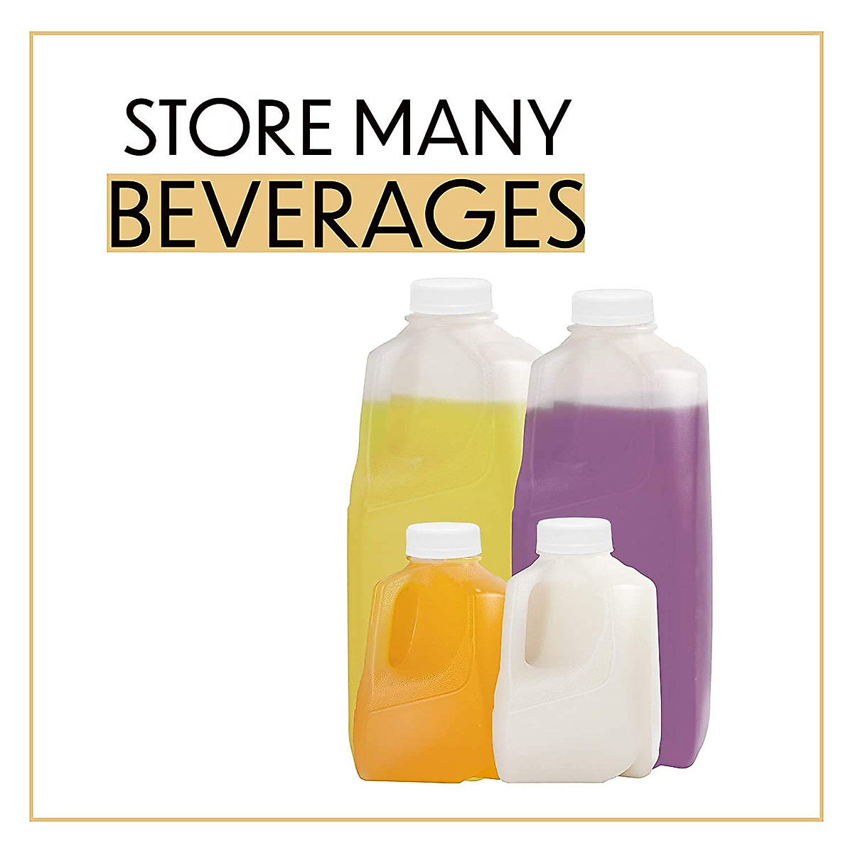 Upper Midland Products Half Gallon Jugs With Caps - 64oz (6PK) and 32oz (6PK) Empty Plastic Bottles and Lids - 12 Bottles Total