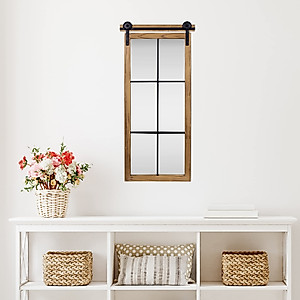 Stratton Home Decor S43936 Mirror, 15.00 X 1.00 X 36.00, Natural Wood