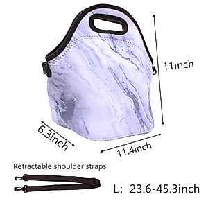 Generic Neoprene Lunch Bags, Insulated Lunch Bag With Crossbody Strap, Reusable Lunchbox Foldable Handbag For Travel, Picnic, Office, Work, Back To School