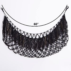 Large Stuffed Animal Hammock with Light Wall Mounted- Squishmallow Hammock Plushies Net Stuff Toy Organizer Boho Macrame Toy Hammock Corner Hanging Net for Nursery Storage Bedroom Playroom Decor-Black