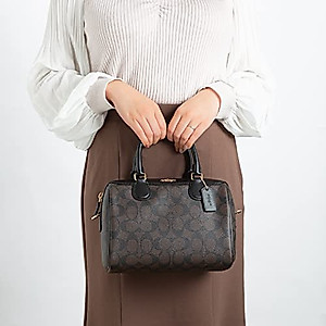 Coach F32203 Signature Shoulder Bag, PVC Leather, 2-Way, Brown/Black