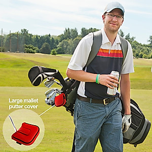 Big Teeth Heel Shaft Golf Square Mallet Putter Cover Headcover DONT FIT STAINLESS PUTTER Club Protector for High MOI Large TaylorMade Scotty Cameron 6M DB