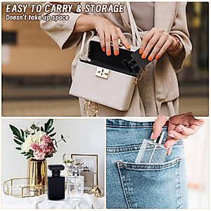 Luxsego Perfume Bottle Atomizers with Funnels, 30 ML Refillable Perfume Spray, Empty Spray Bottle Glass Cologne Atomizers for Travel, Handbag or Date, Storage Bag Included (Transparent+Black)