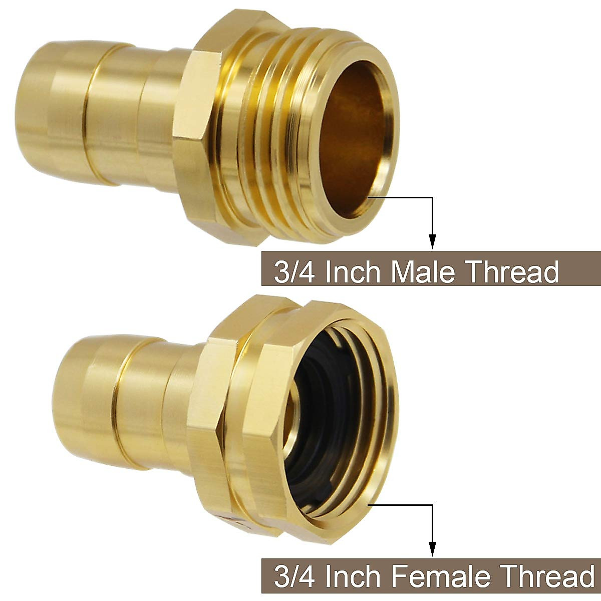 Lifynste Garden Hose Repair Connector with Clamps, Male and Female Garden Hose Fitting, 3 Set