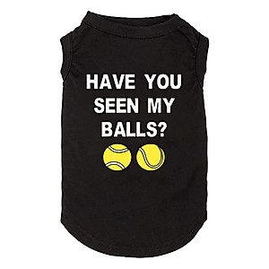 weokwock Have You Seen My Ball Dog Funny Clothes Shirts Print Vest for Small Large Dog T Shirts Puppy Apparel (X-Large, Black01)