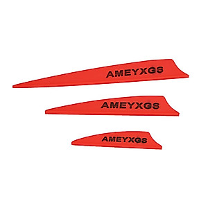 SHARROW 100pcs Archery Fletchings Rubber Shield Feathers 2" 3" 4" Hunting Fletches for Arrows DIY Accessory (red, 3inch)